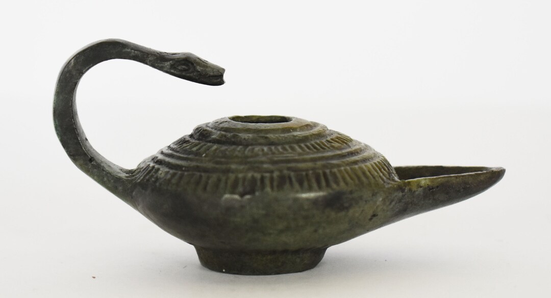 Bronze Oil Lamp - Octopus Design With Snake - Ancient Greek ...