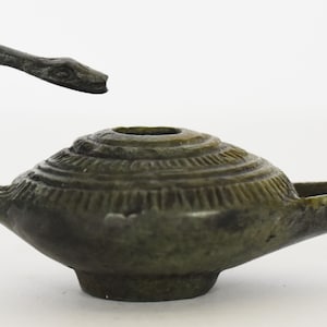 Bronze Oil Lamp - Octopus Design With Snake - Ancient Greek ...