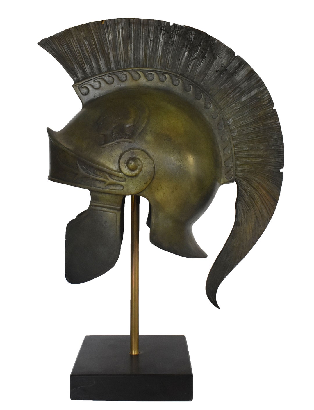 Ancient Greek Athenian Corinthian Helmet - Goddess Athena Figure ...