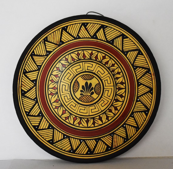 Small Ceramic Plate Meander Design Athens Attica | Etsy