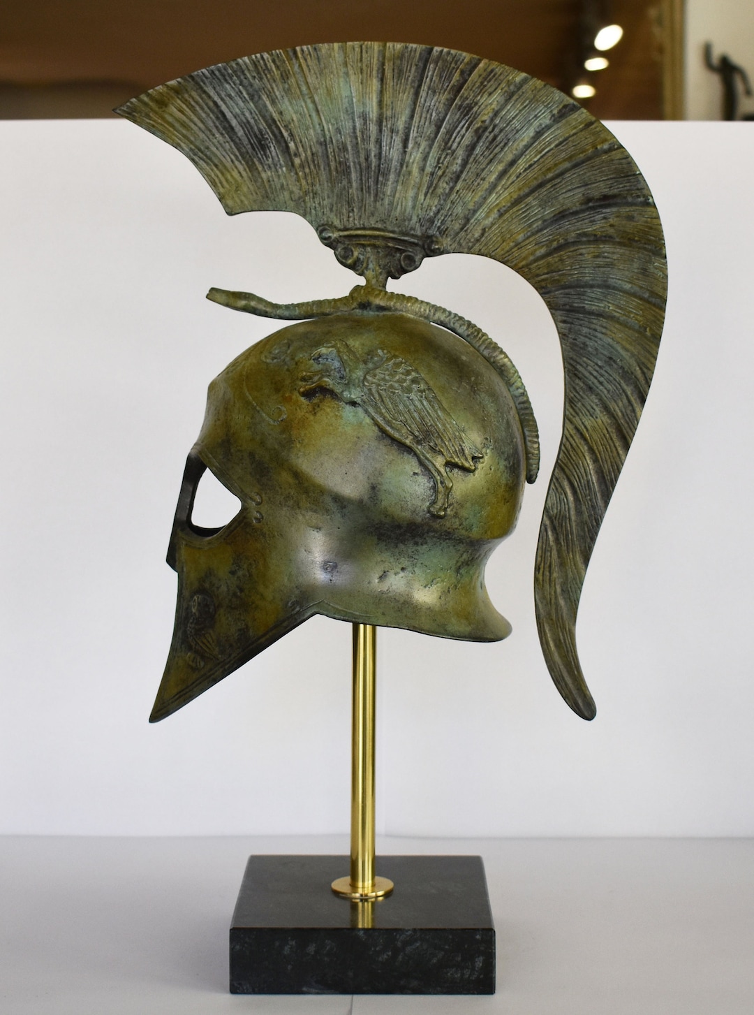 Ancient Greek Spartan Corinthian Helmet - Classic Period - Marble Base ...