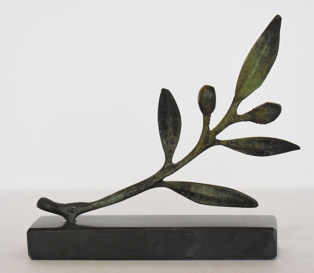 Olive Branch Ancient Greek Miniature Reproduction With Marble Base Pure ...