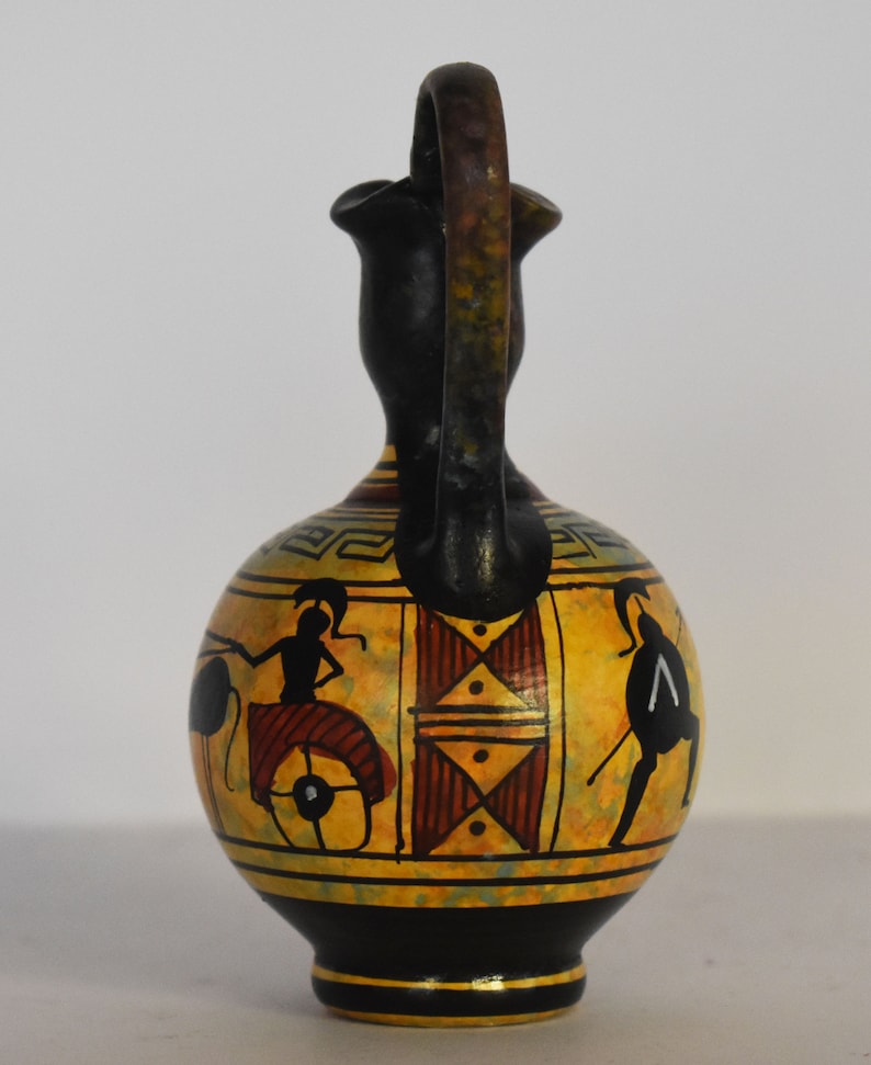 Ancient Greek Vase Warriors and Chariot Miniature Ceramic - Etsy