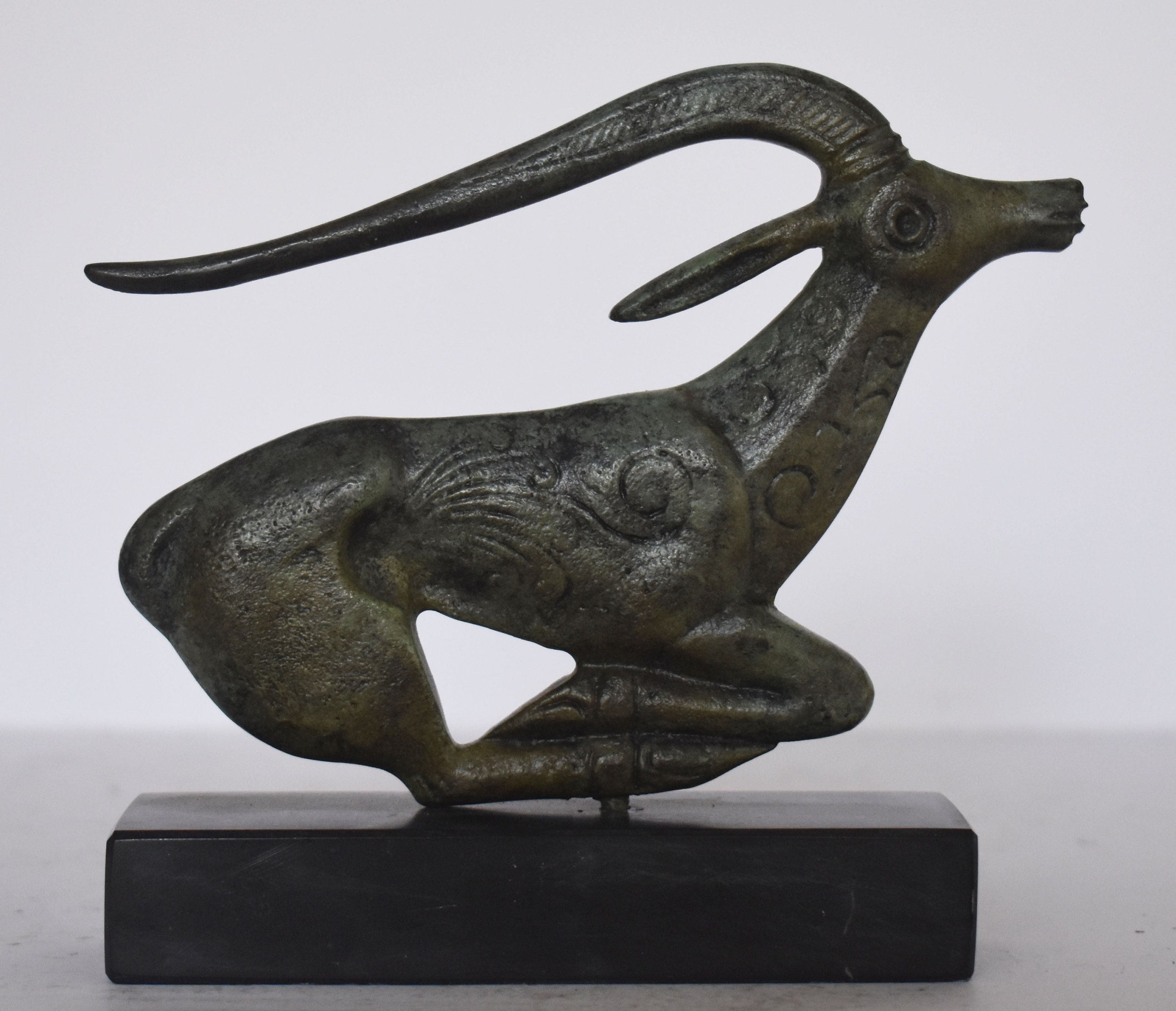 Graceful Ibex Pure Bronze Sculpture Marble Base Symbol - Etsy