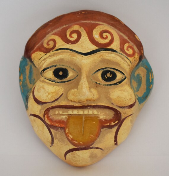 Ancient Greek Theatrical Mask Medusa Yellow Clay 550 BC - Etsy