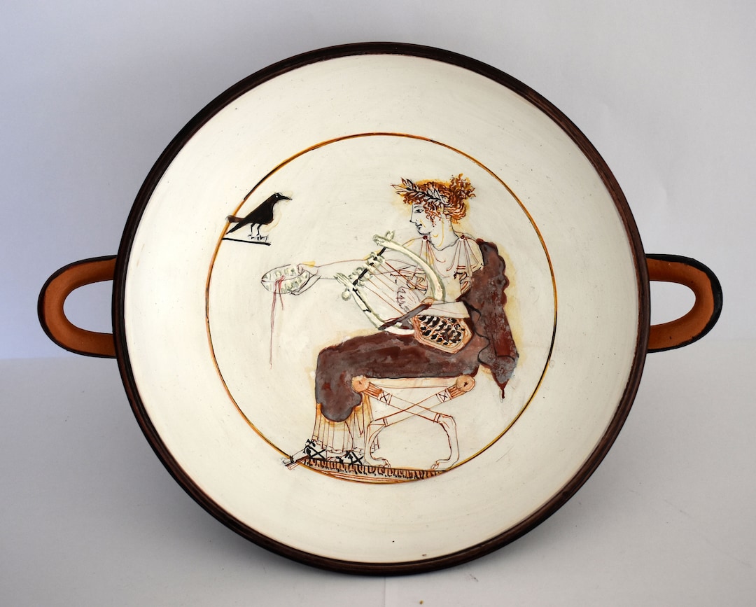 Kylix - Apollo - Black Bird - Attic Period - Delphi Museum Replica ...