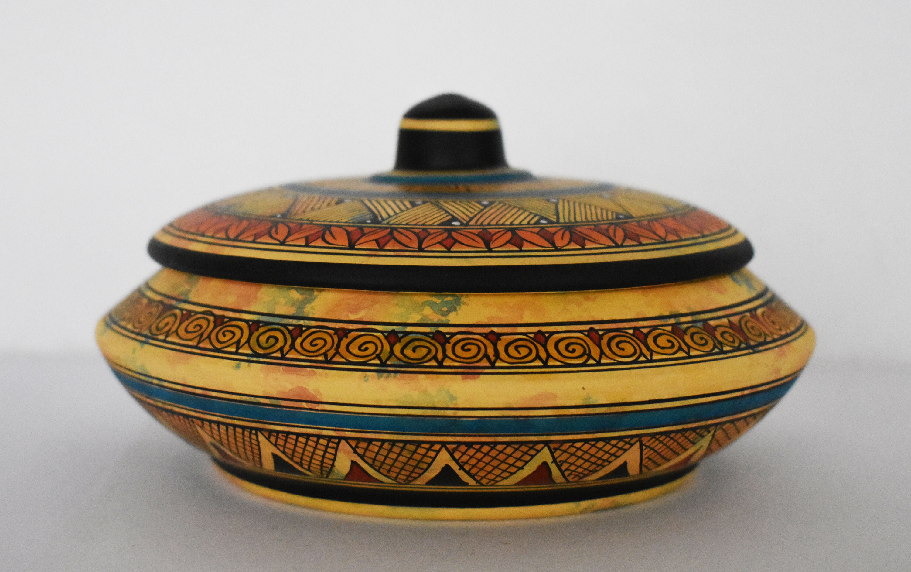 Ancient Greek Ceramic Pyxis Meander Design Geometric | Etsy