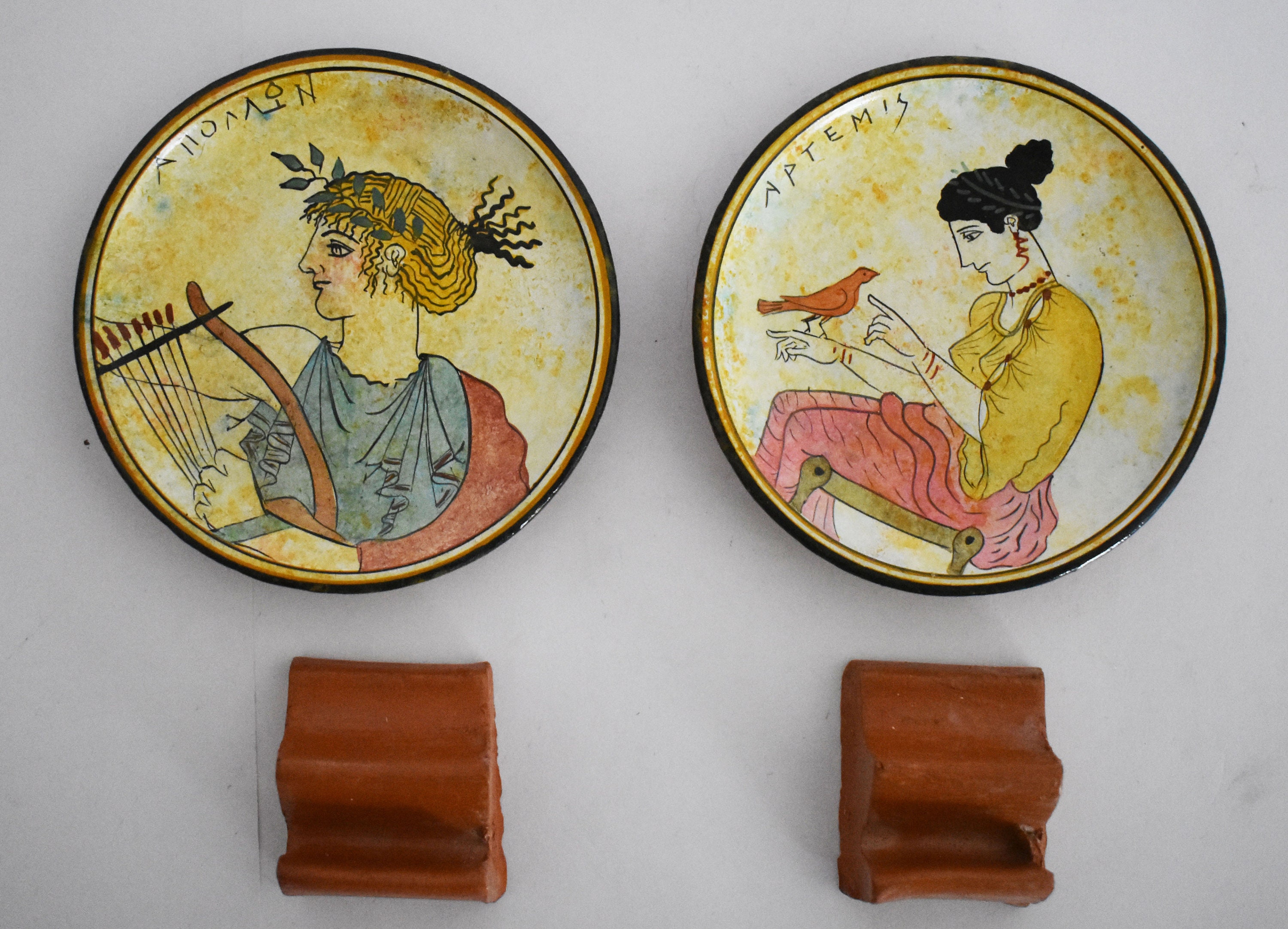 Set of Two Plates Apollo and Artemis Diana Classic Period - Etsy