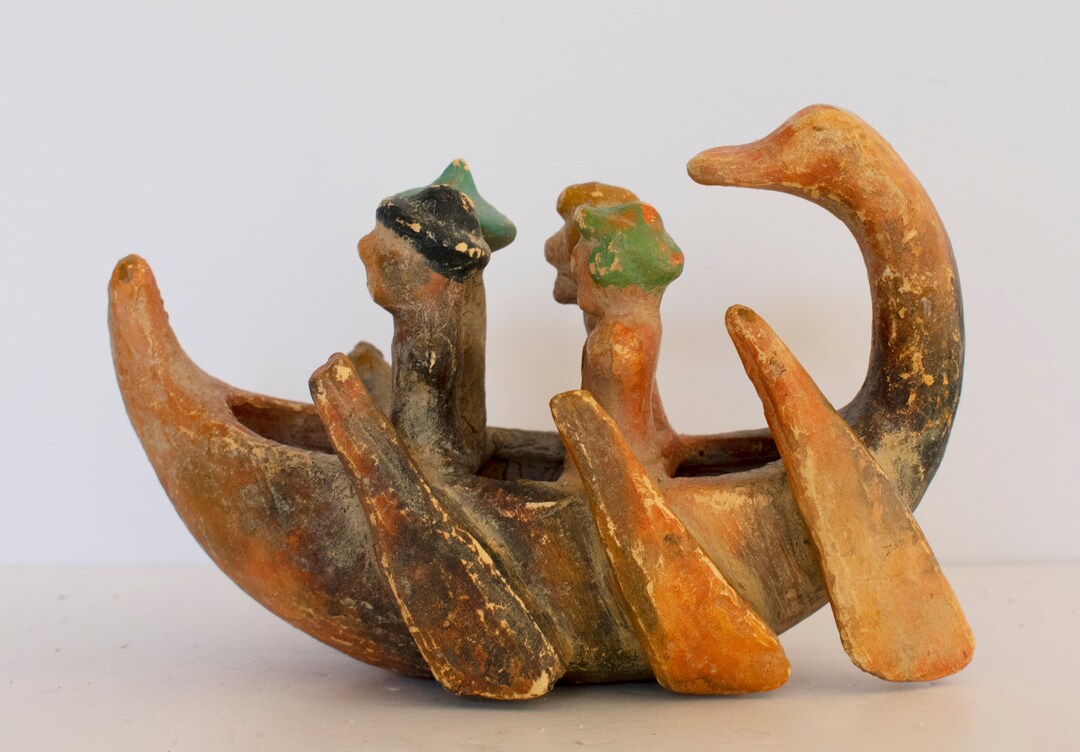Clay Boat Model With Four Rowers - Cyprus - Ca 700 BC - Museum ...