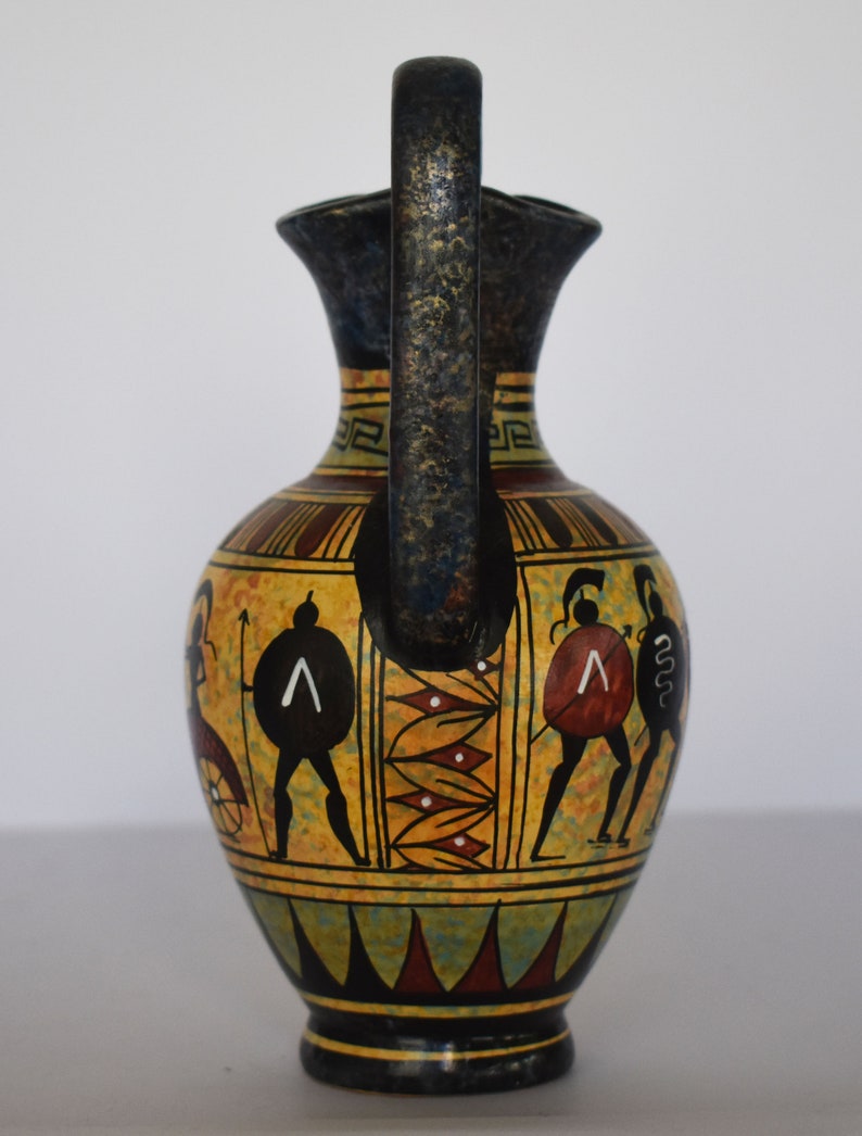 Ancient Greek Vase - Warriors and Chariot - Miniature Ceramic Piece ...