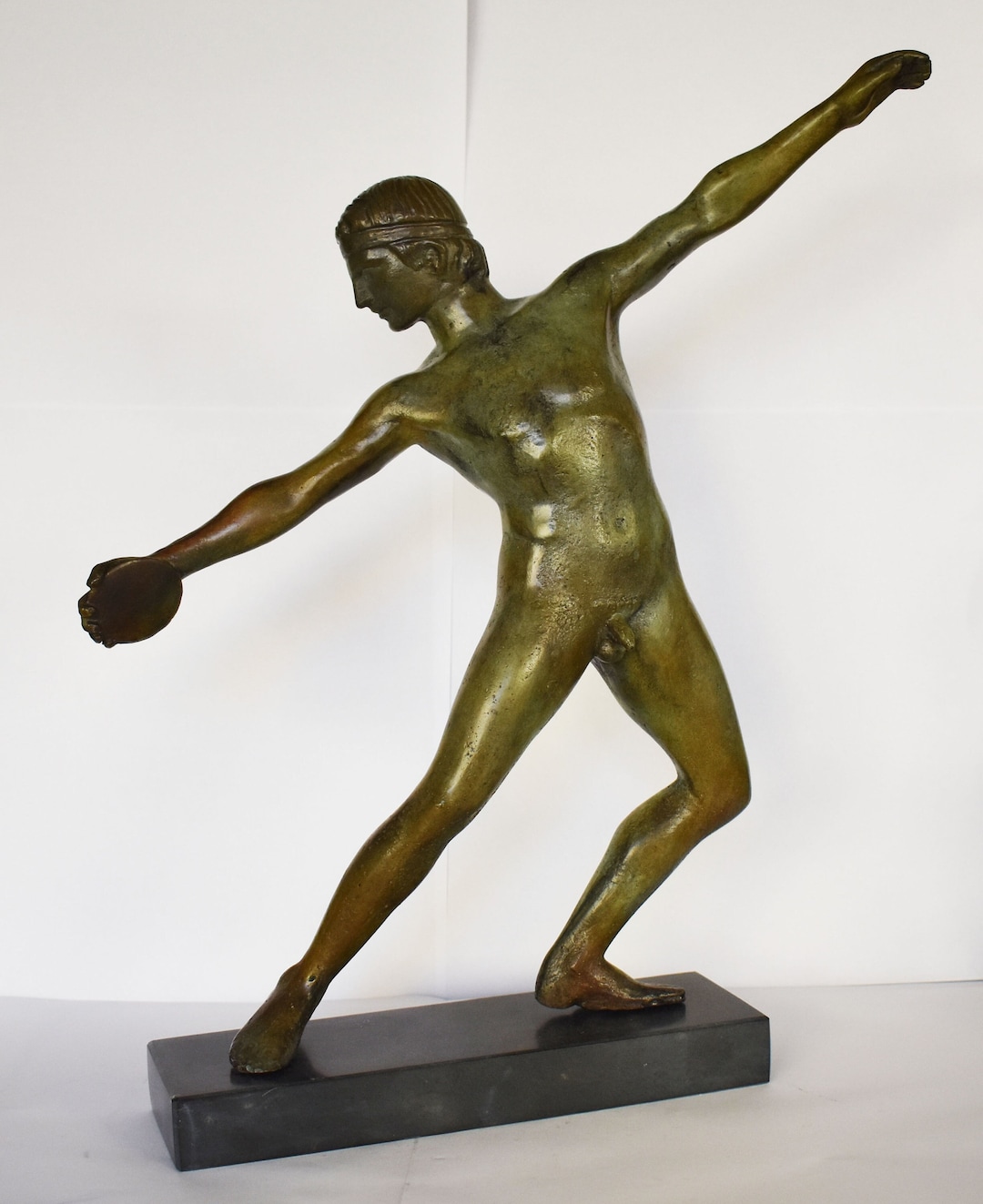 Discobolus Discus Thrower an Athlete in the Moment of Throwing a Discus ...