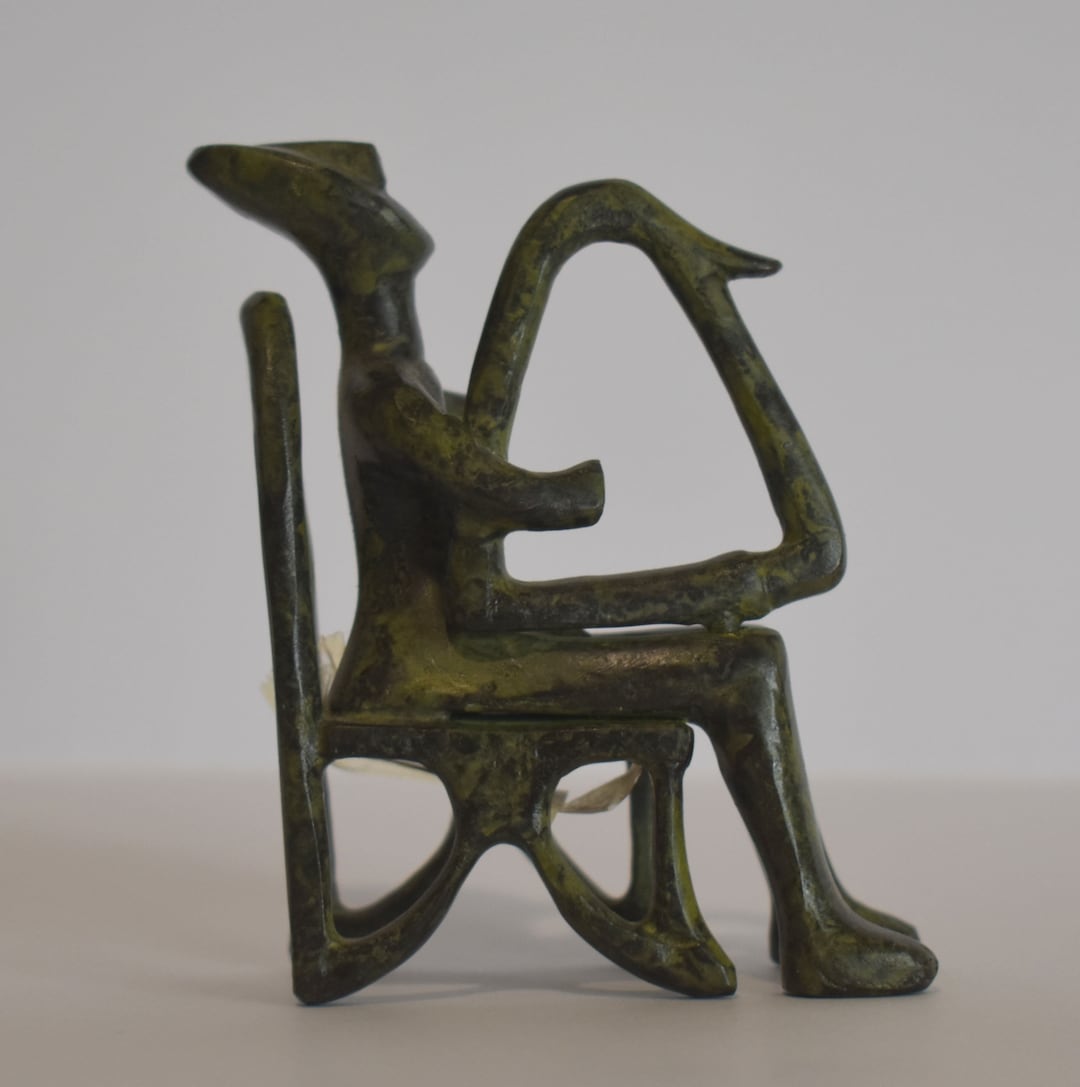 Cycladic Male Harp Player - Figure From Keros Island - Pure Bronze ...