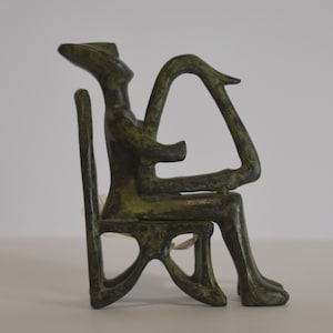 Cycladic Male Harp Player - Figure From Keros Island - Pure Bronze ...