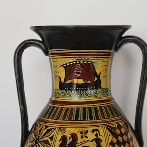 Ancient Greek Vase - Warriors, Marathon Runners,chariot - Ceramic Piece ...