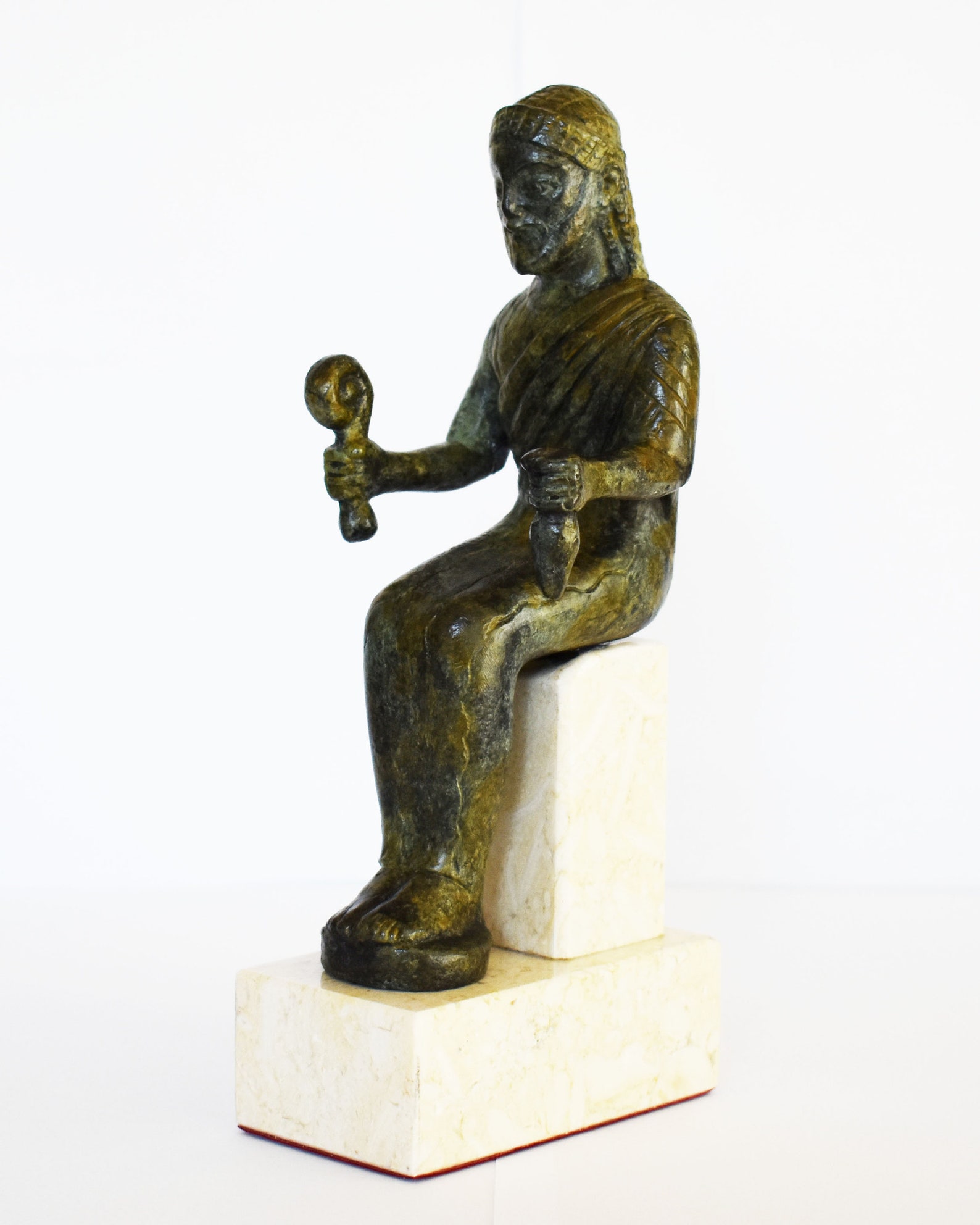 Zeus Lykaios -enthroned, Holds the Thunderbolt - From Lycosura, the ...