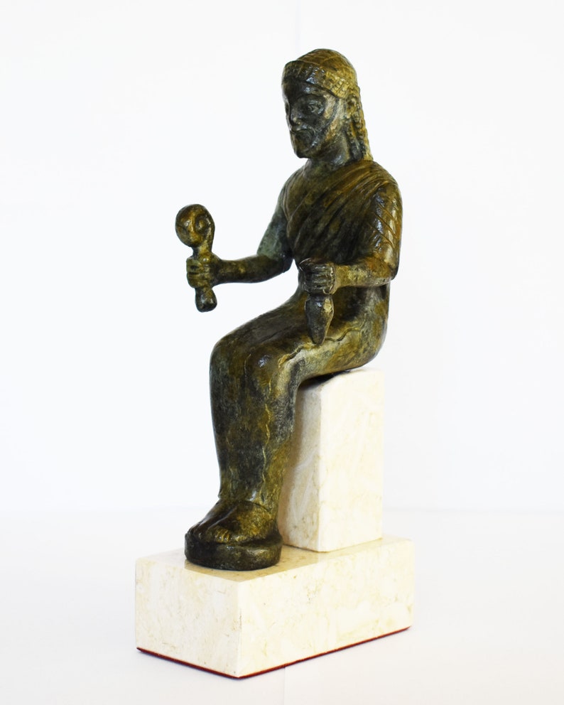 Zeus Lykaios enthroned Holds the Thunderbolt From - Etsy