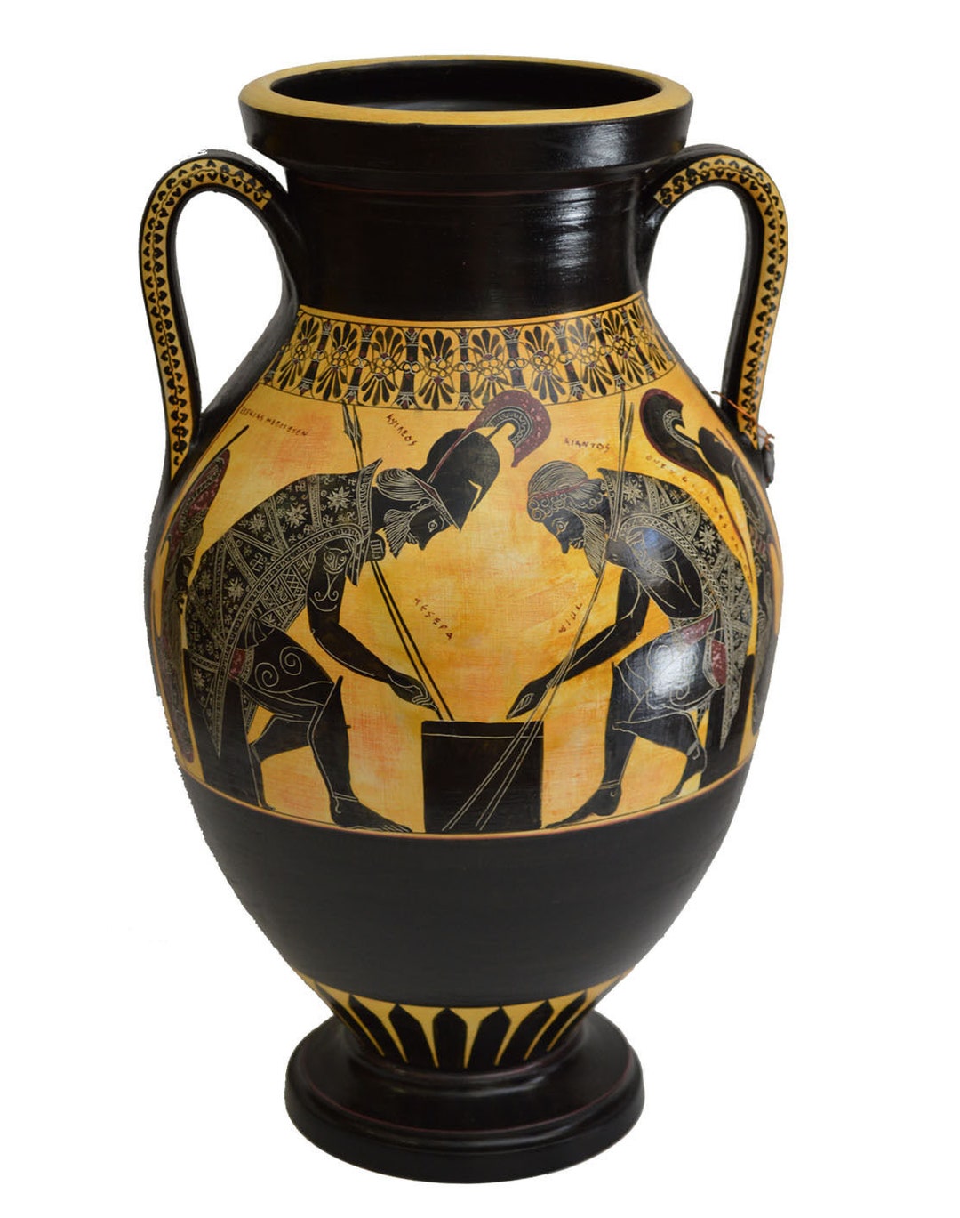 Achilles and Ajax - Exekias - Ancient Greek Amphora Vase- Vatican Museum Replica - Etsy