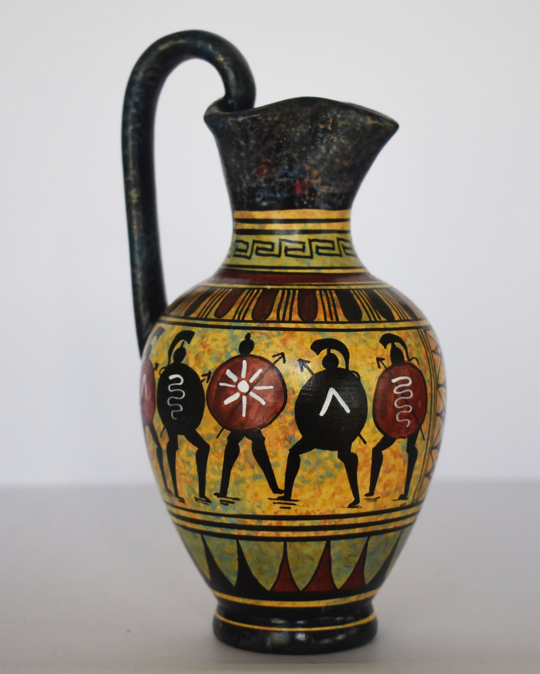 Ancient Greek Vase - Warriors and Chariot - Miniature Ceramic Piece ...