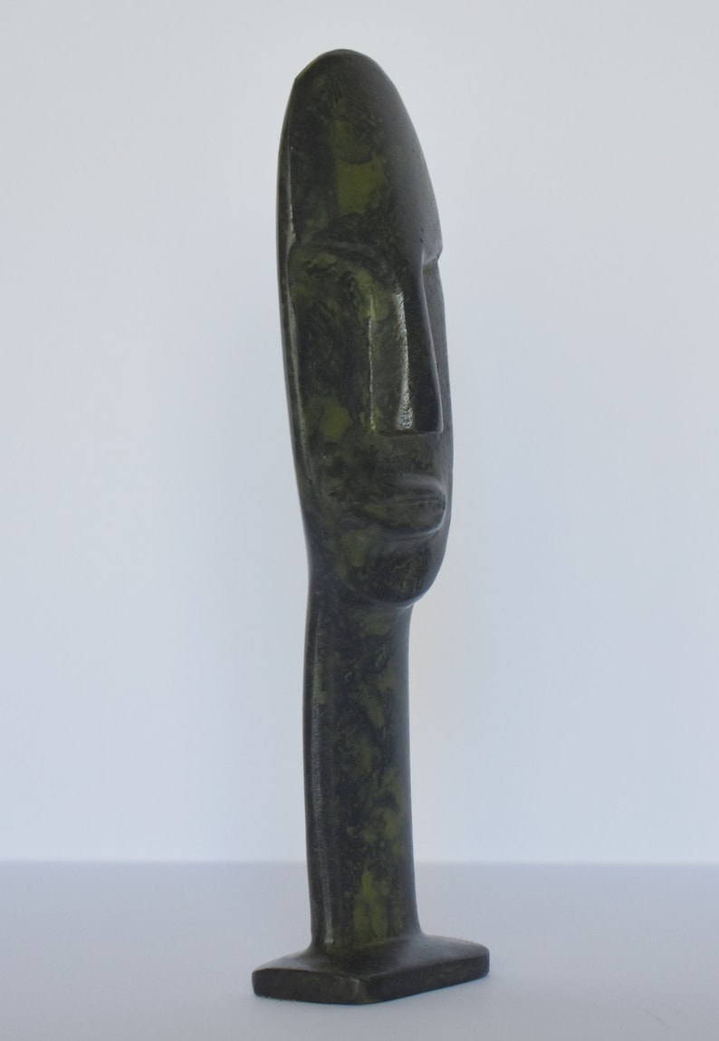 Cycladic Male Bust Figure From Keros Island Pure Bronze | Etsy