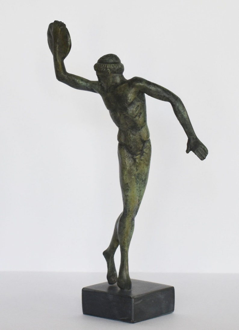 Discobolus - Discus Thrower - Marble Base - Pure Bronze Sculpture - Etsy
