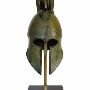 Ancient Greek Spartan Corinthian Helmet - Snakes Motif - Marble Base ...