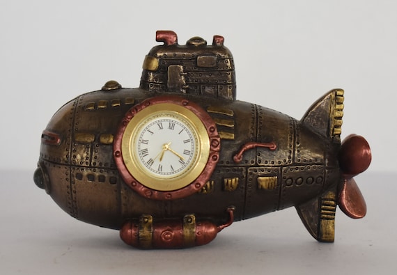 Clock in the Shape of Submarine Steampunk Modern Art | Etsy