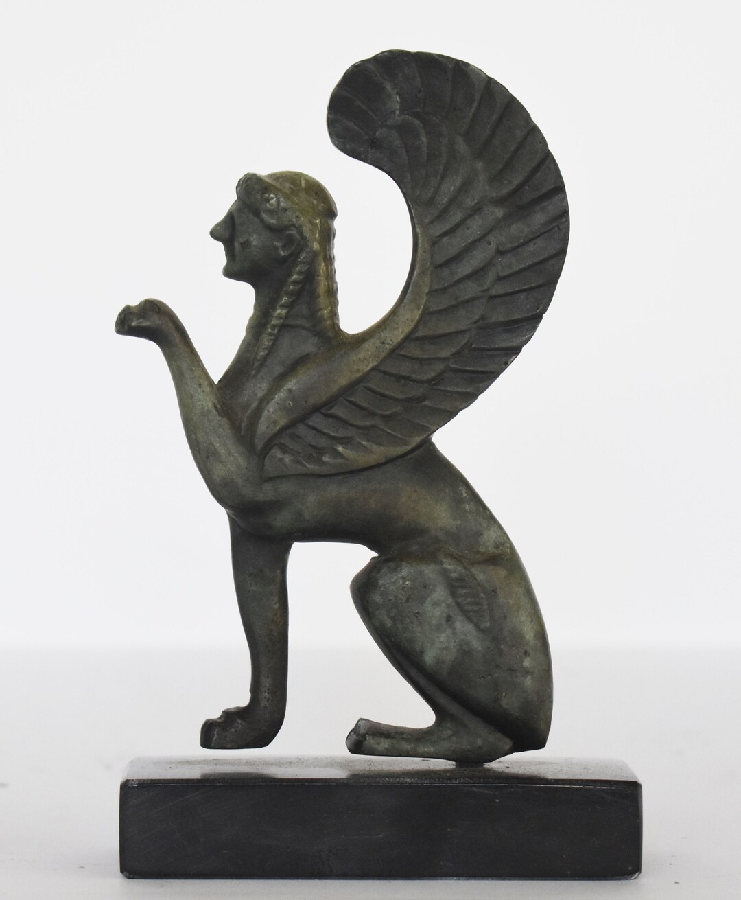 Sphinx Sculpture - Marble Base - Ancient Greek Reproduction - Pure ...