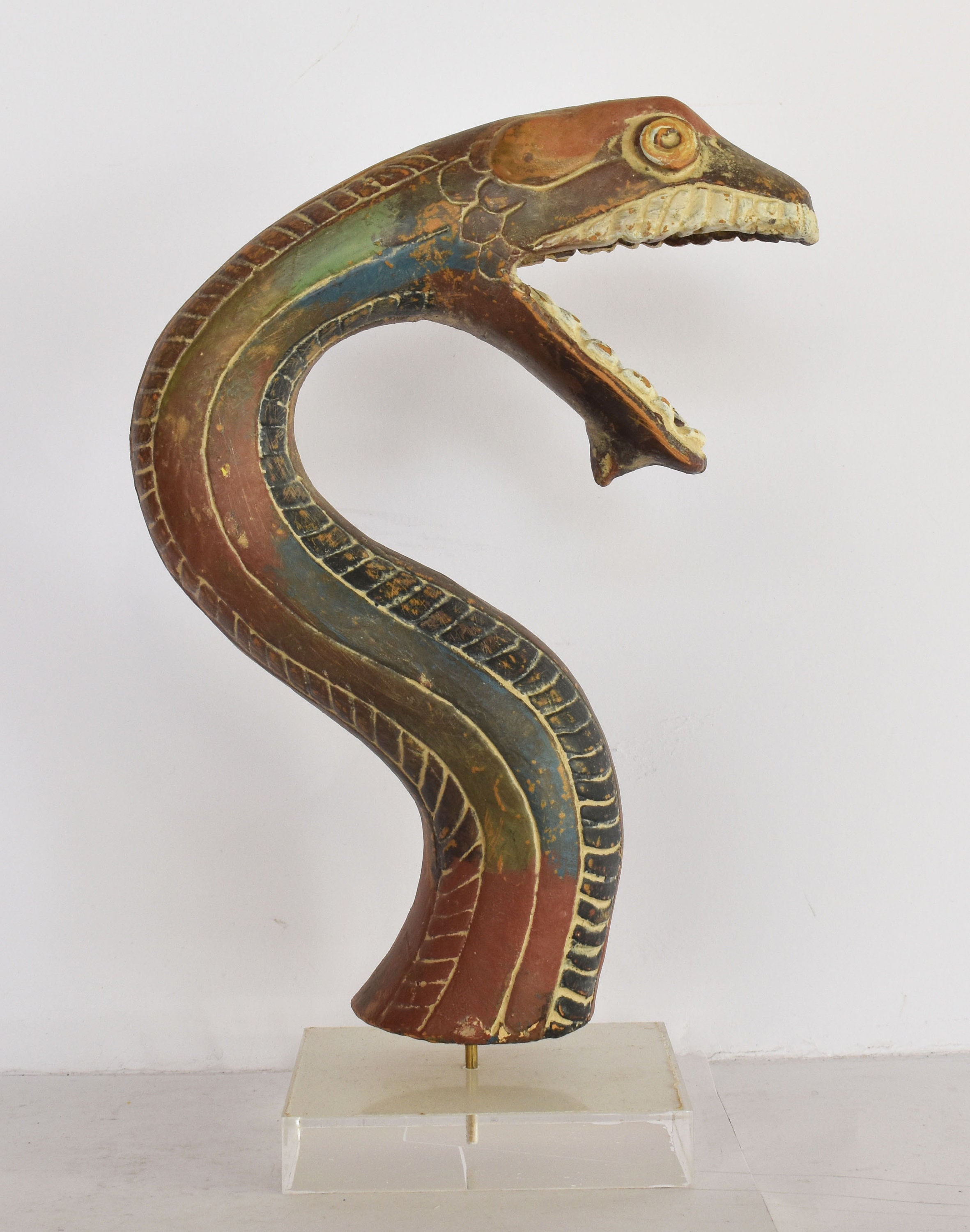 Greek Polychrome Head of a Serpent - 6th Century BC.- Athens ...