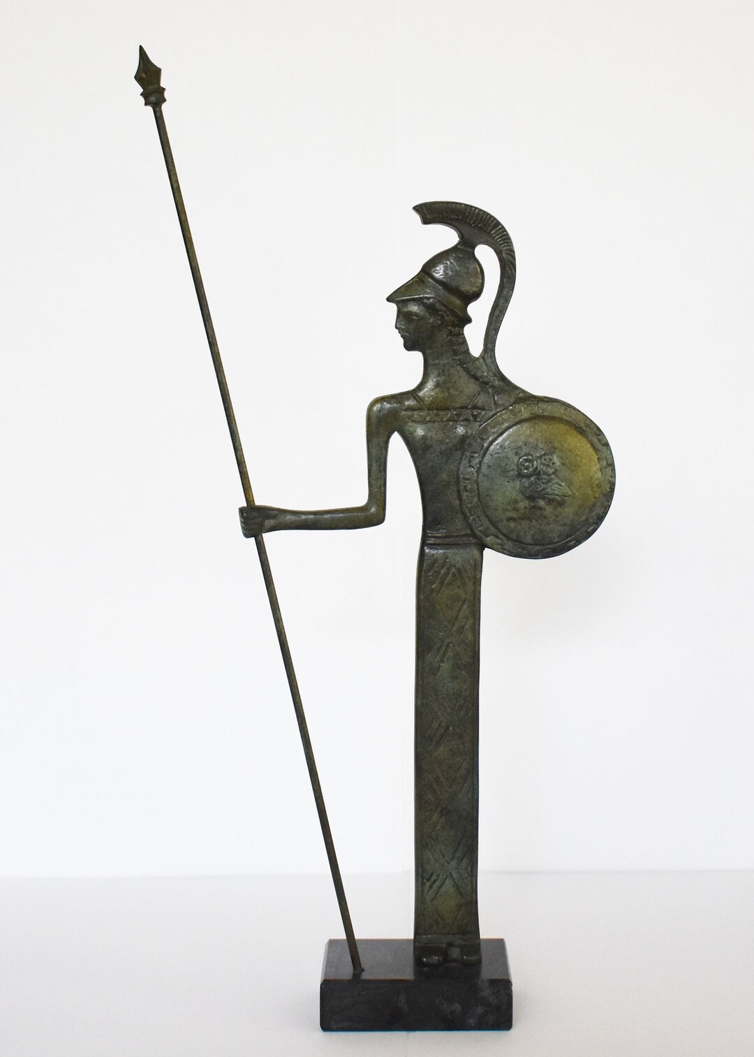 Athena Minerva With Helmet, Spear and Shield - Greek Roman Goddess of ...