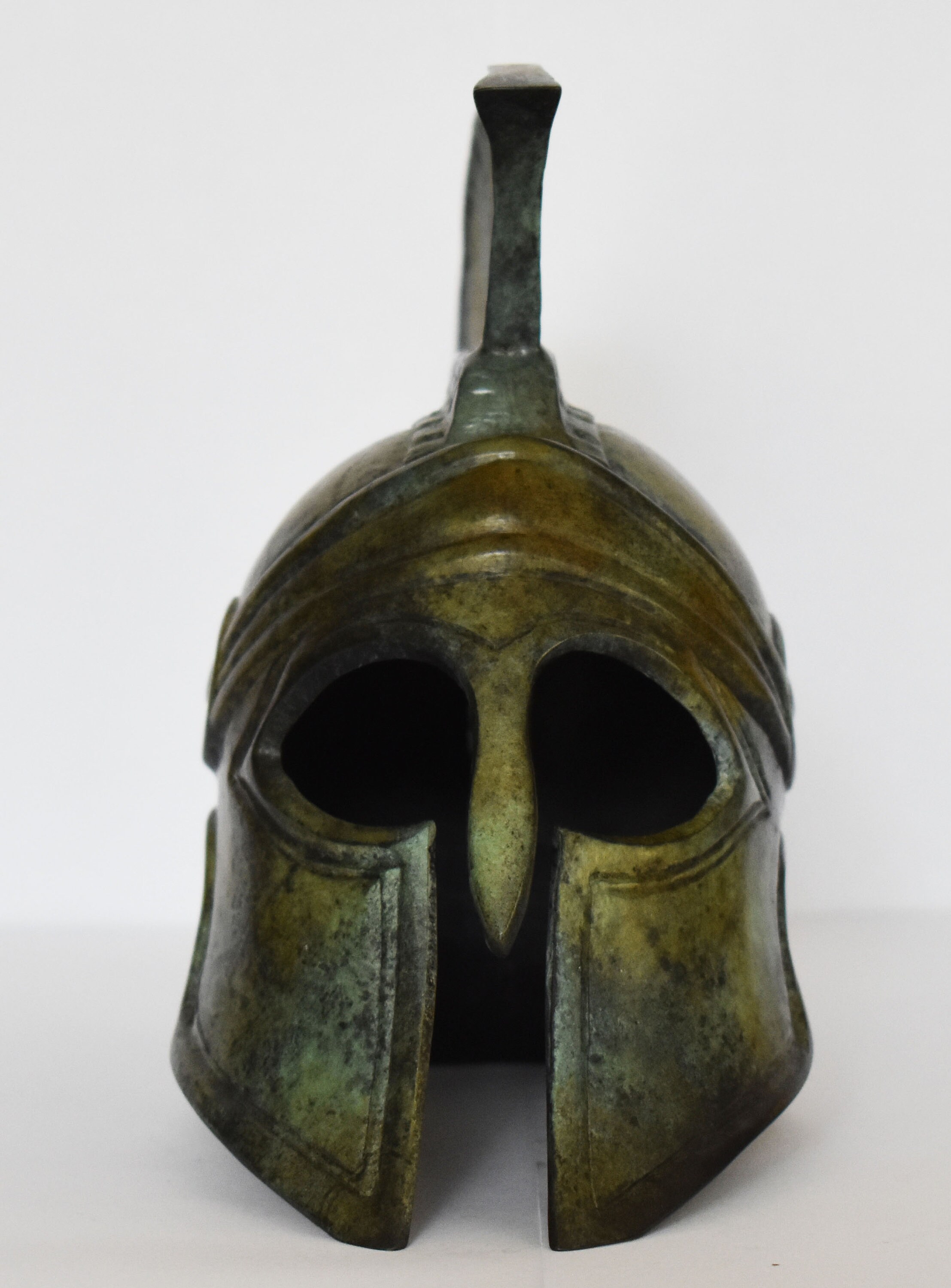 Ancient Greek Spartan Corinthian Helmet Pure Bronze Statue - Etsy