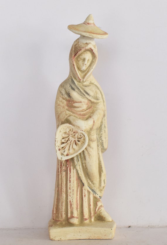 Tanagra Figurine Draped Young Woman Wearing Hat | Etsy
