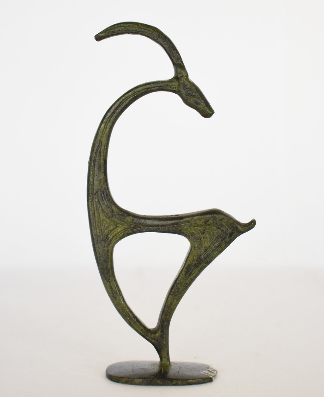 Graceful Ibex - Pure Bronze Sculpture - Small - Symbol of Energy, Long ...