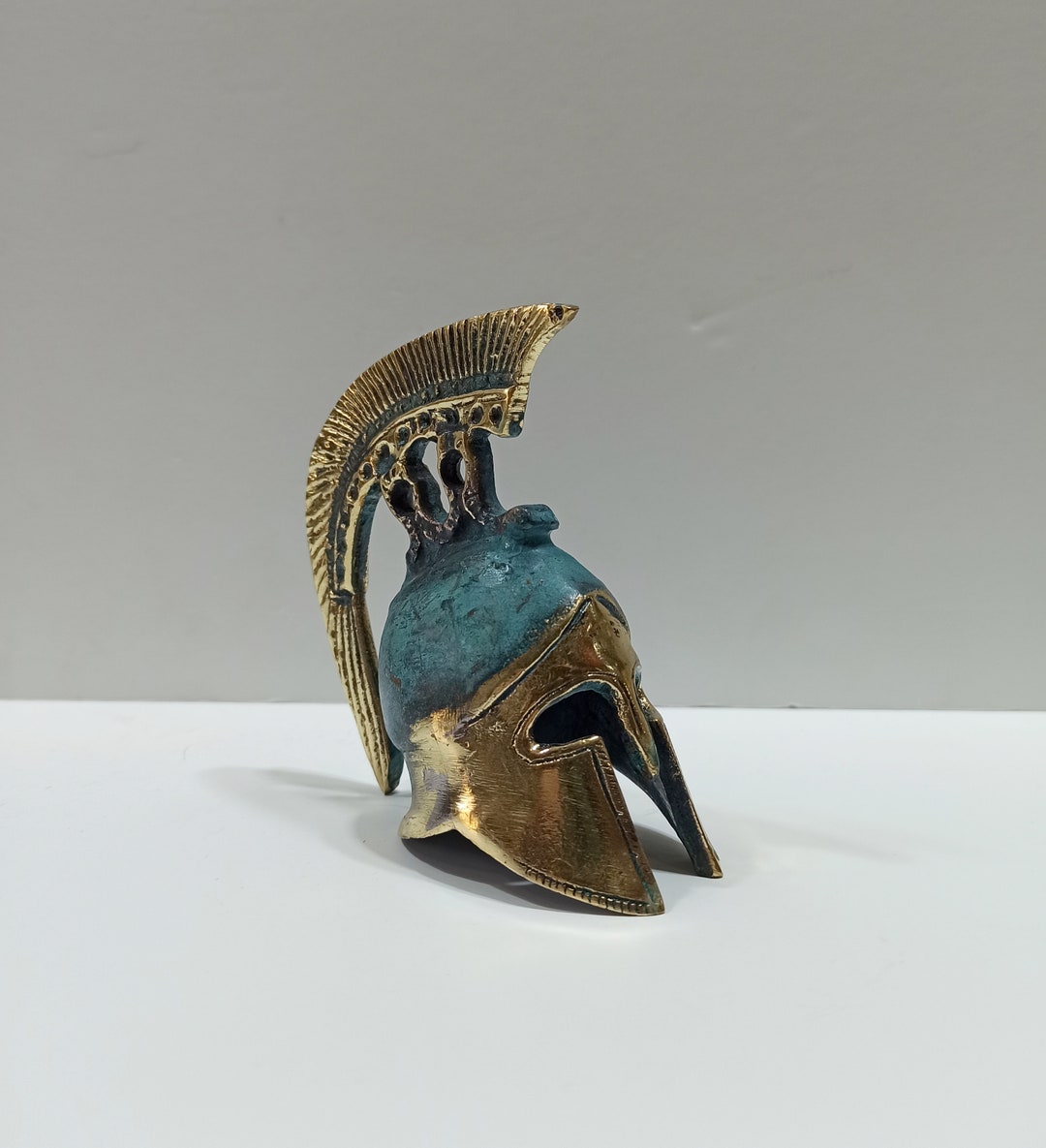 Ancient Greek Spartan Corinthian Helmet - Pure Bronze Statue - Etsy