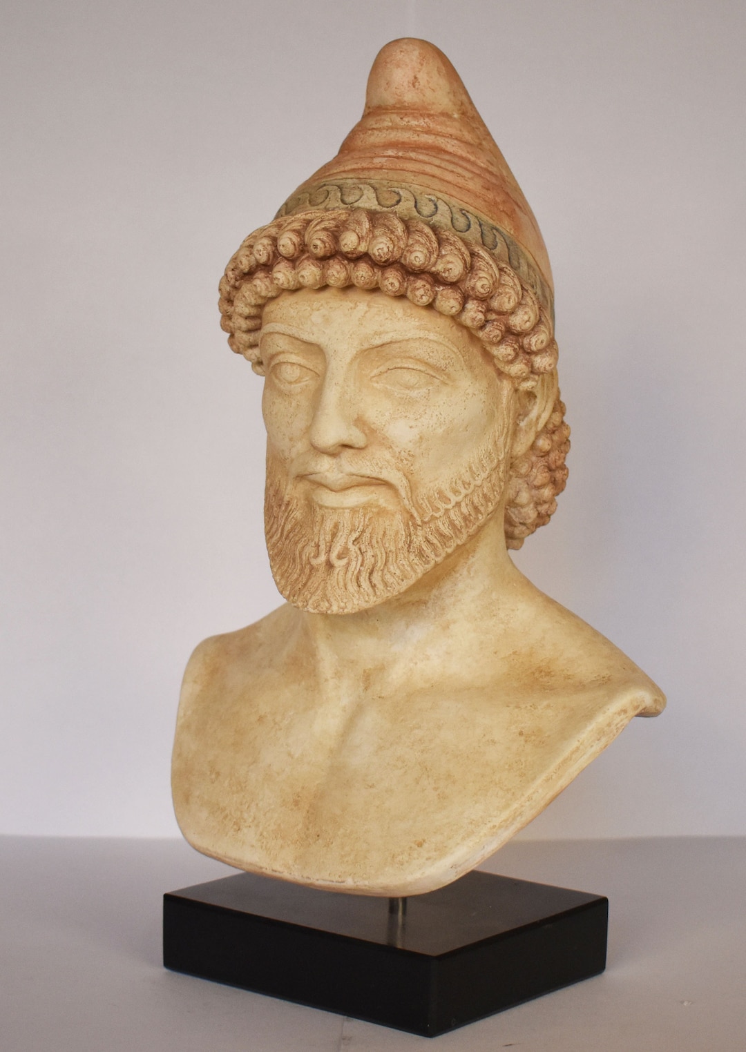 Odysseus Head Bust King of Ithaca Odyssey, Iliad Homer Hero Trojan War Marble Base Casting Stone ...