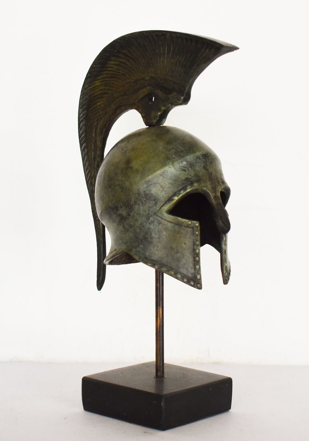 Ancient Greek Spartan Corinthian Helmet - Snake Motif - Marble Base ...