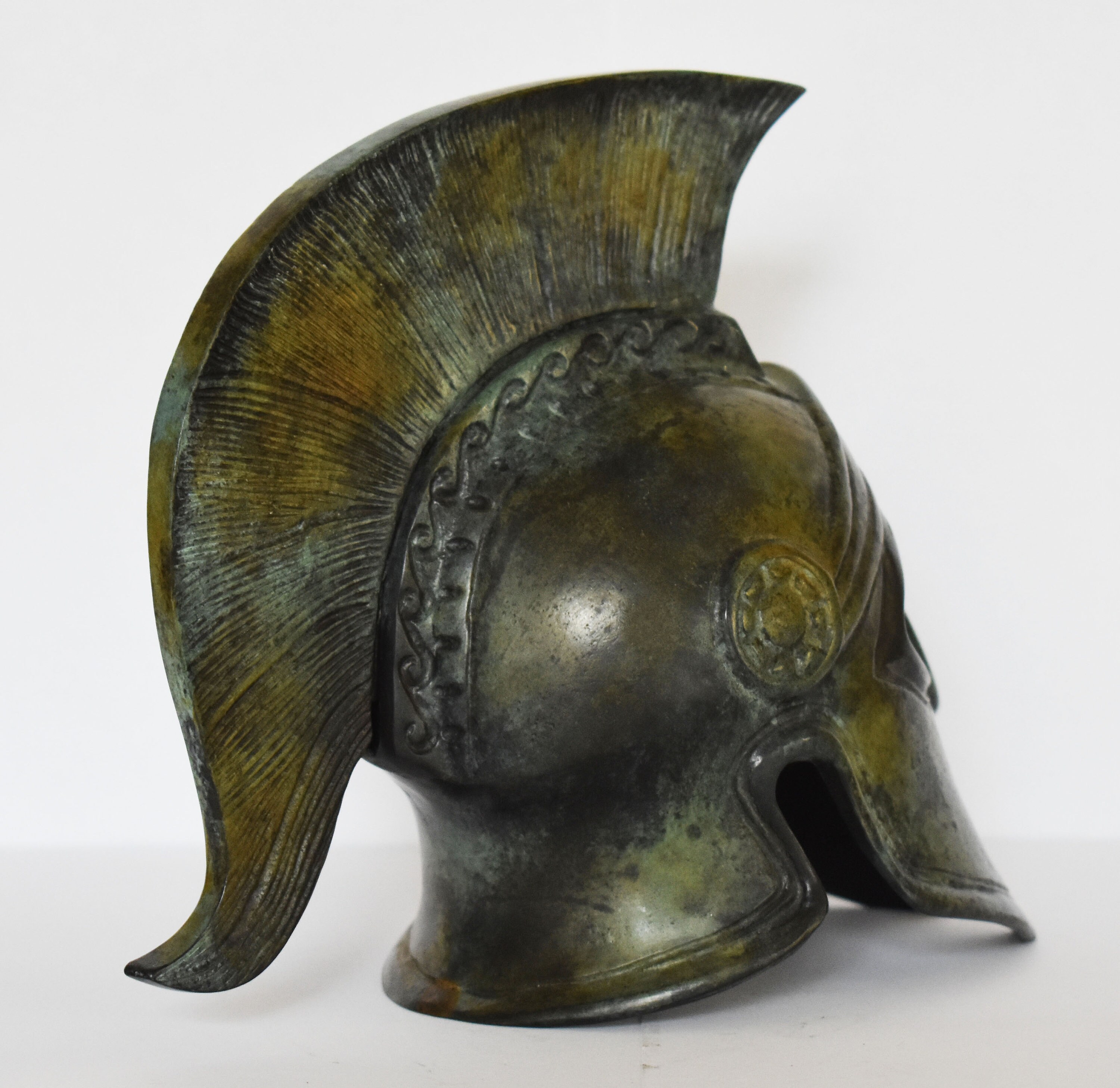 Ancient Greek Spartan Corinthian Helmet Pure Bronze Statue - Etsy