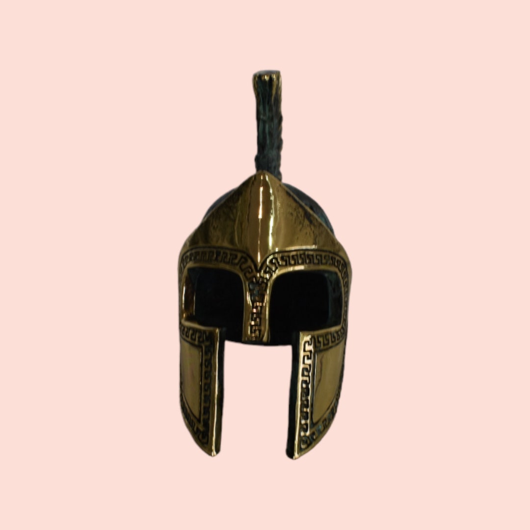 Ancient Greek Spartan Corinthian Helmet - Pure Bronze Statue - Etsy
