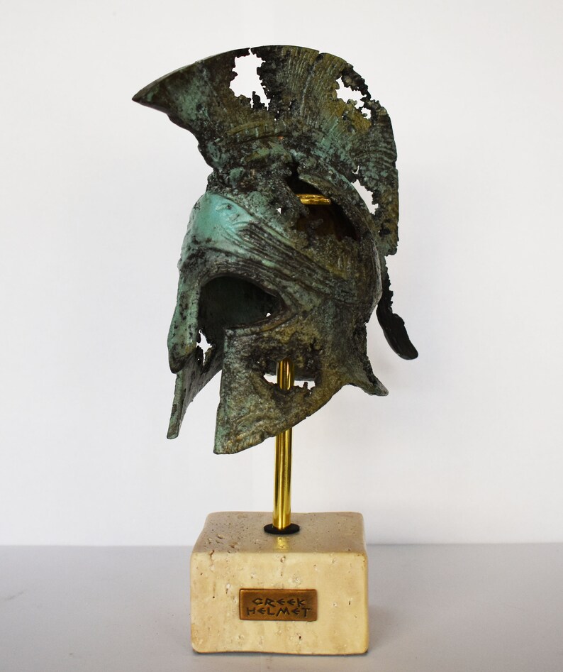 Ancient Greek Spartan Corinthian Helmet Granite Base - Etsy