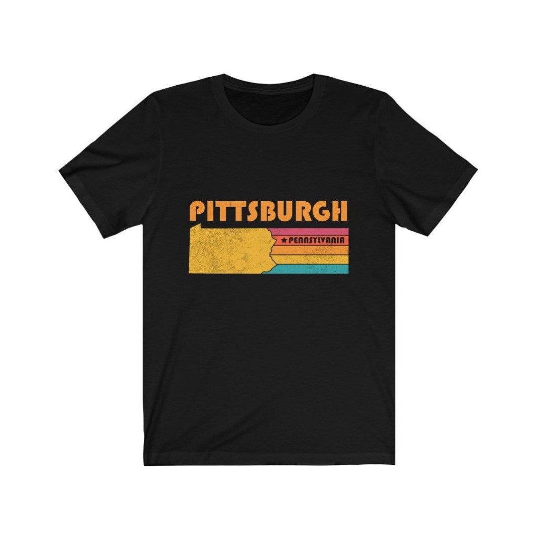 Pittsburgh Shirt Pennsylvania Tshirt City Retro Gift Idea Tourist Tee ...