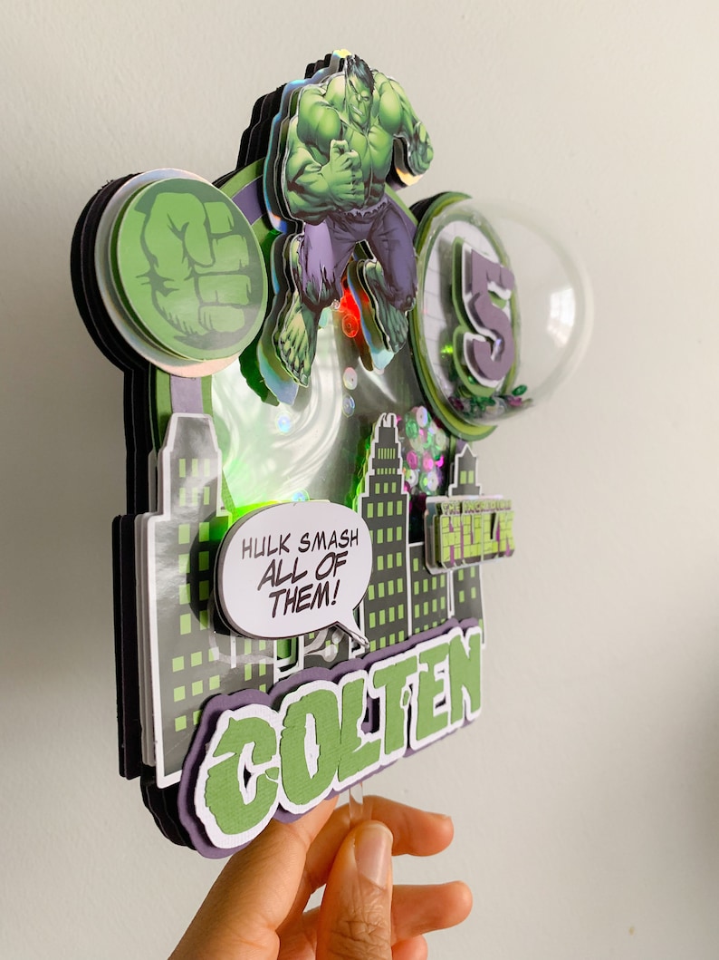 Hulk 3D Cake Topper, Avengers Marvel Birthday Topper, Hulk Party Decor ...