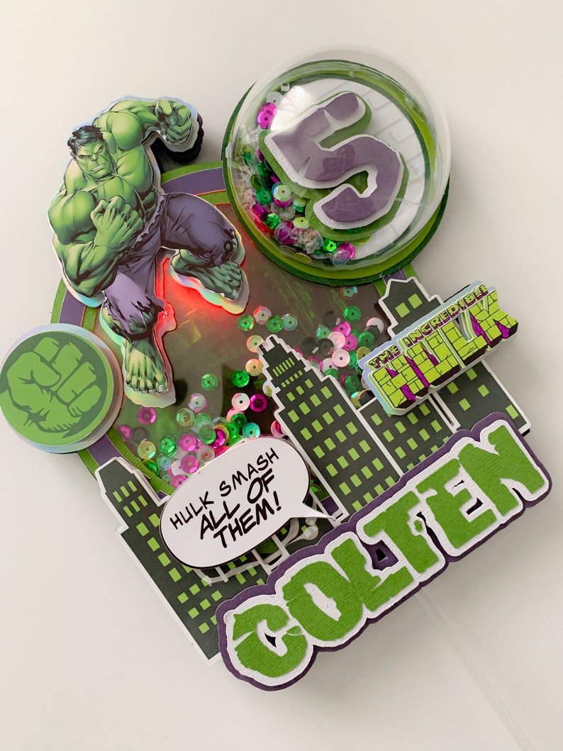 Hulk 3D Cake Topper, Avengers Marvel Birthday Topper, Hulk Party Decor ...