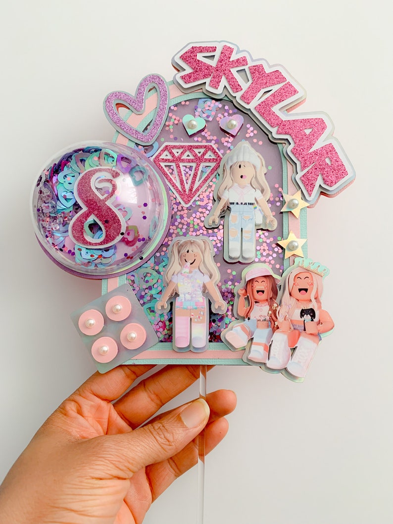 Roblox GFX Aesthetic, Roblox Cake Topper Girls, Roblox Girls Party ...