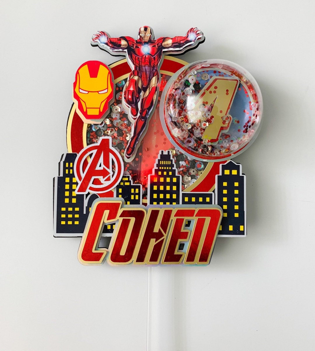 Iron Man Cake Topper, Avengers Marvel Birthday Topper, Iron Man Party ...