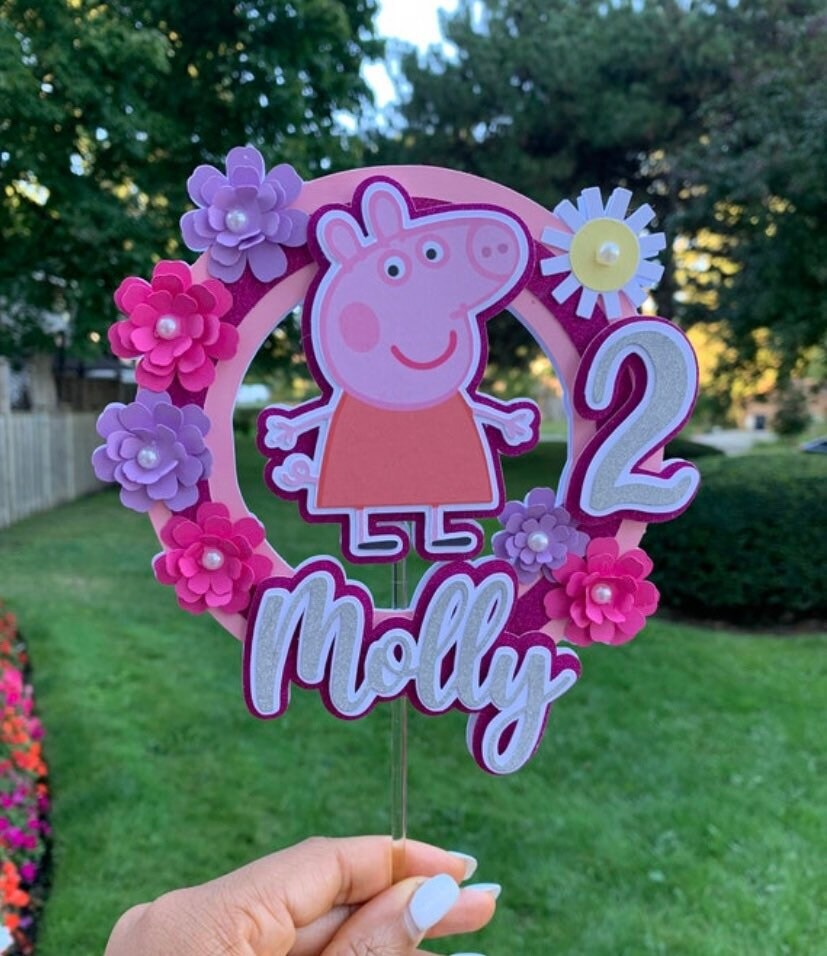 Peppa Pig Cake Topper, Peppa Pig Girl Birthday Decor, Princess Peppa ...