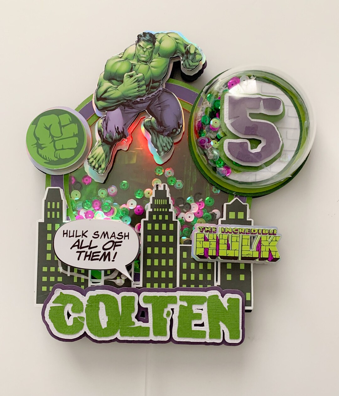 Hulk 3D Cake Topper, Avengers Marvel Birthday Topper, Hulk Party Decor ...