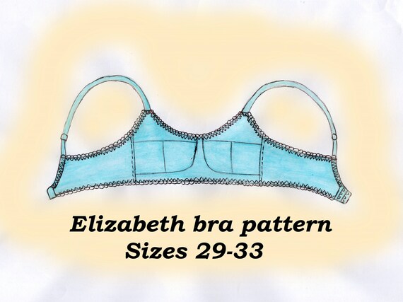 Plus size bra pattern with sewing tutorial Elizabeth Sizes | Etsy