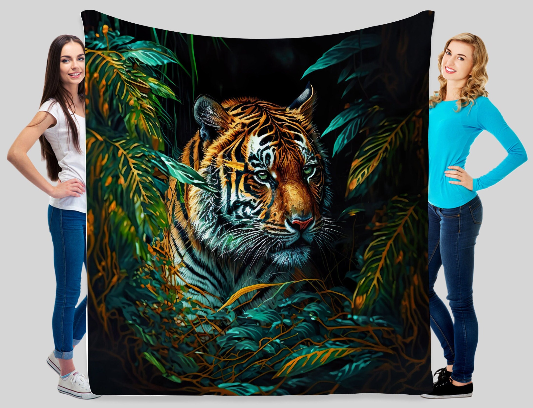 Tiger Blanket, Tiger Throw, Jungle Blanket, Tiger Fleece Blanket, Tiger ...