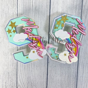On Cloud 9 Birthday 3D Letters Number 9th Birthday Party Rainbow ...