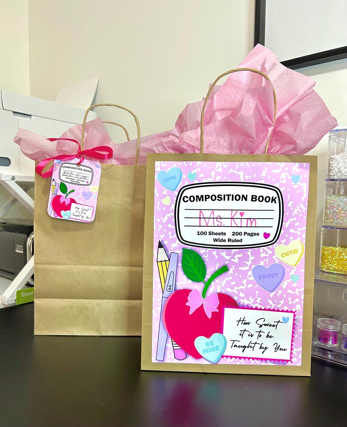 Valentine's Day Teacher Gift Bag PNG File | Kids Classroom Gift Favors ...