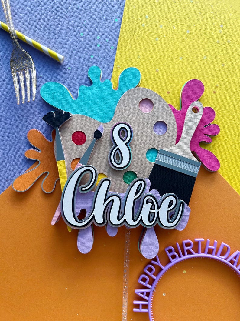 Paint Party Cake Topper | Painten Birthday | Painting Birthday Party ...